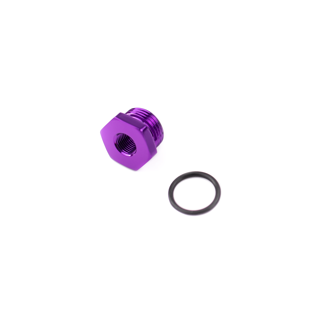 AN-Fitting-purple-plug-NPT-adapter-slim | ColorFittings